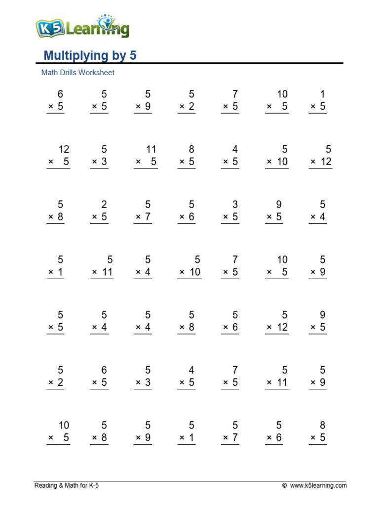 Five Times Table C | PDF