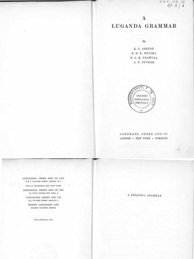 Ashton - 1954 - Et Al. 1954 (A Luganda Grammar) (Auto OCR Med. Comp ...