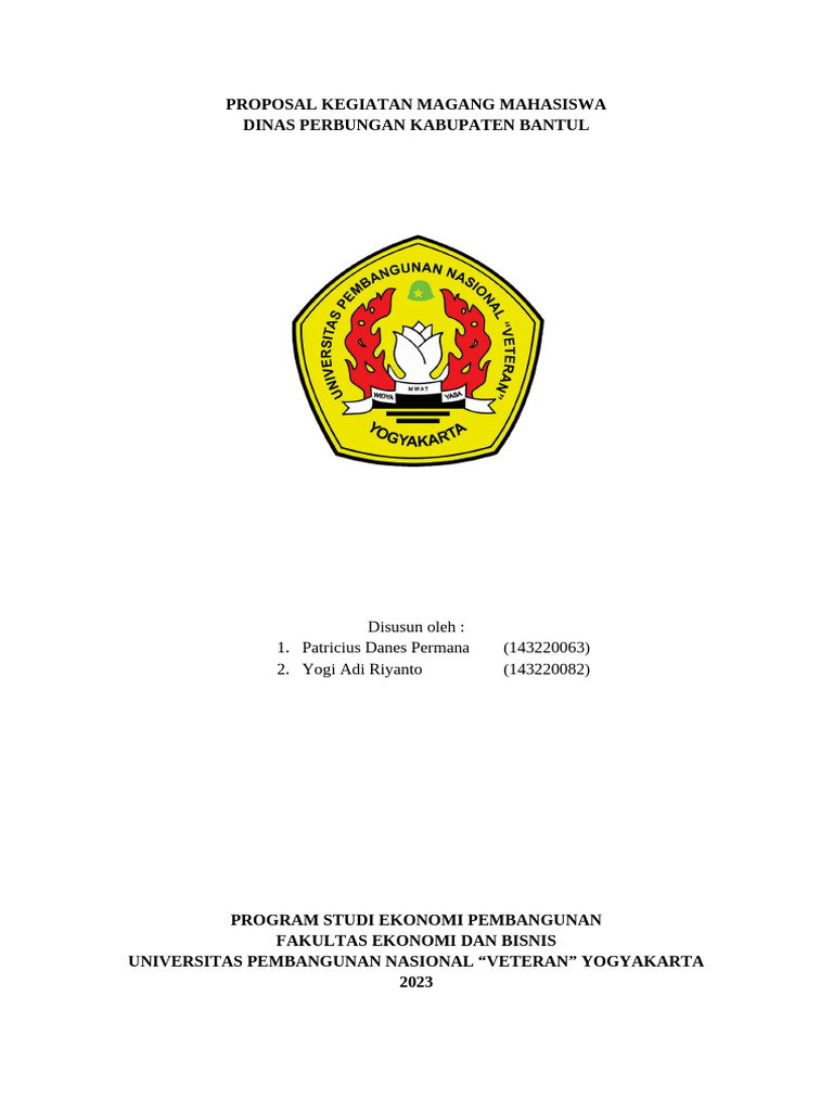 PROPOSAL MAGANG DISHUB - Template | PDF