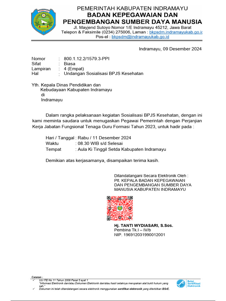 Undangan Sosialisasi BPJS Kesehatan | PDF
