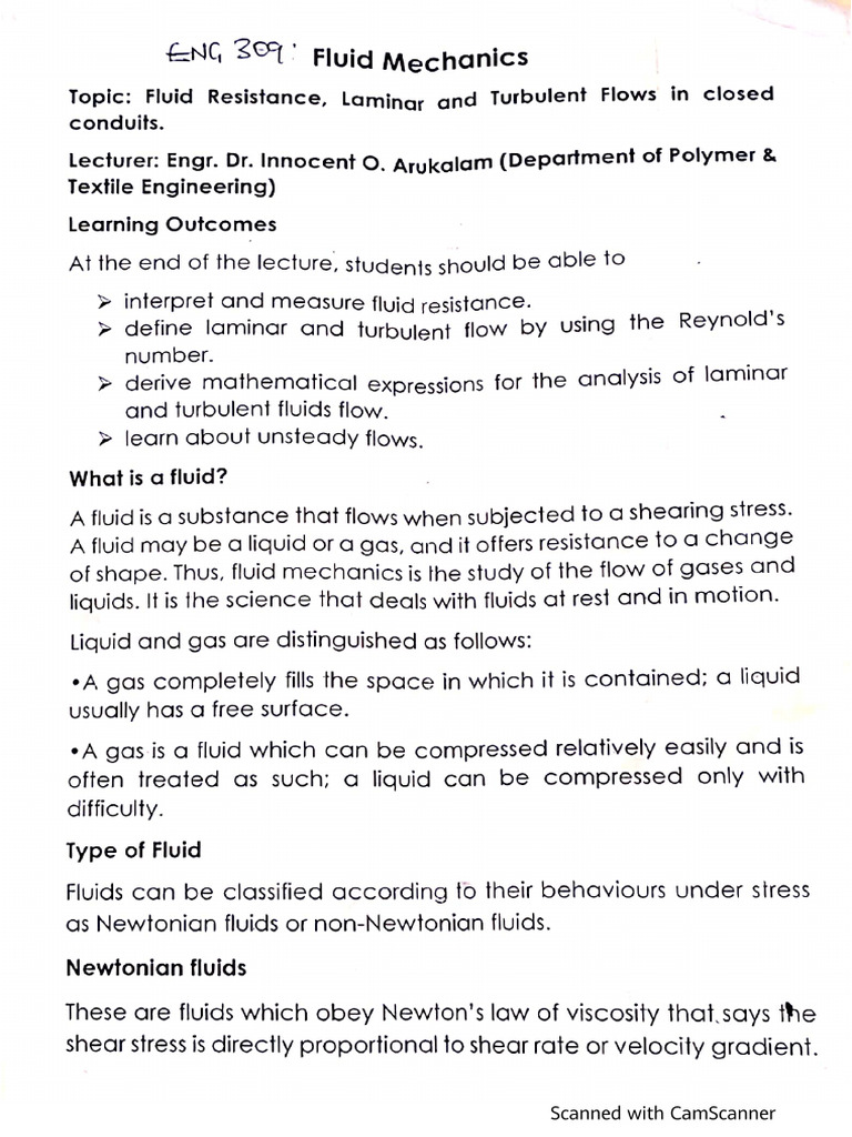 ENG309(FLUID RESISTANCE)-1 | PDF