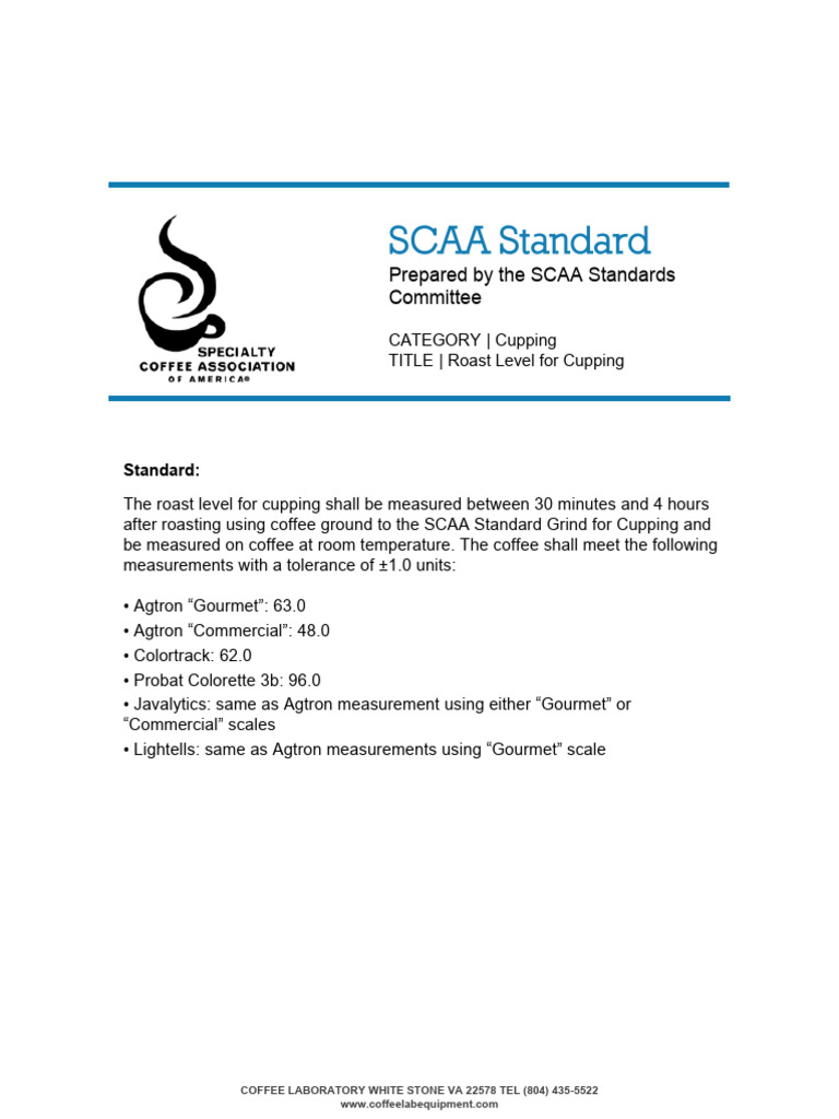Colortrack Coffee Cupping Standards | PDF