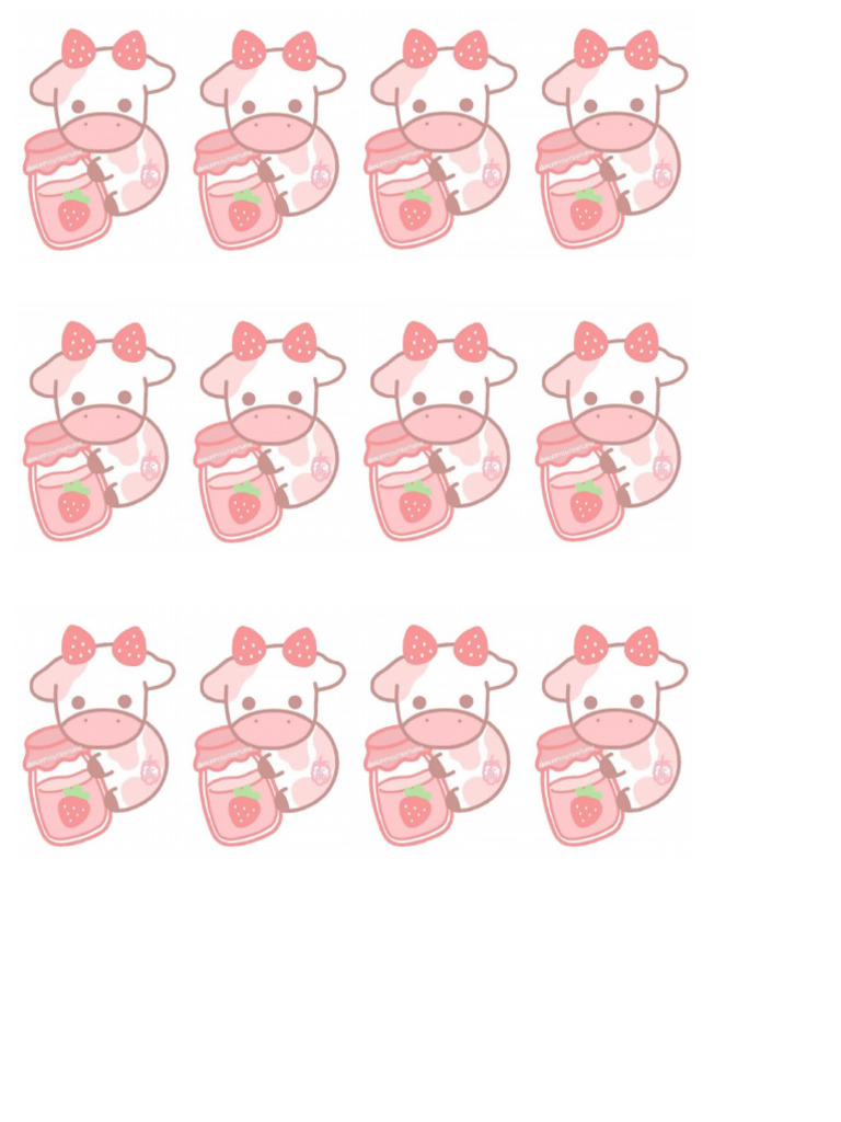 Strawberry Cow Stickers | PDF