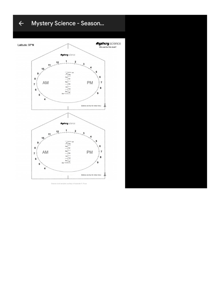 Mystery Science - Seasonal - Who Set the First Clock? - Shadow Clock ...