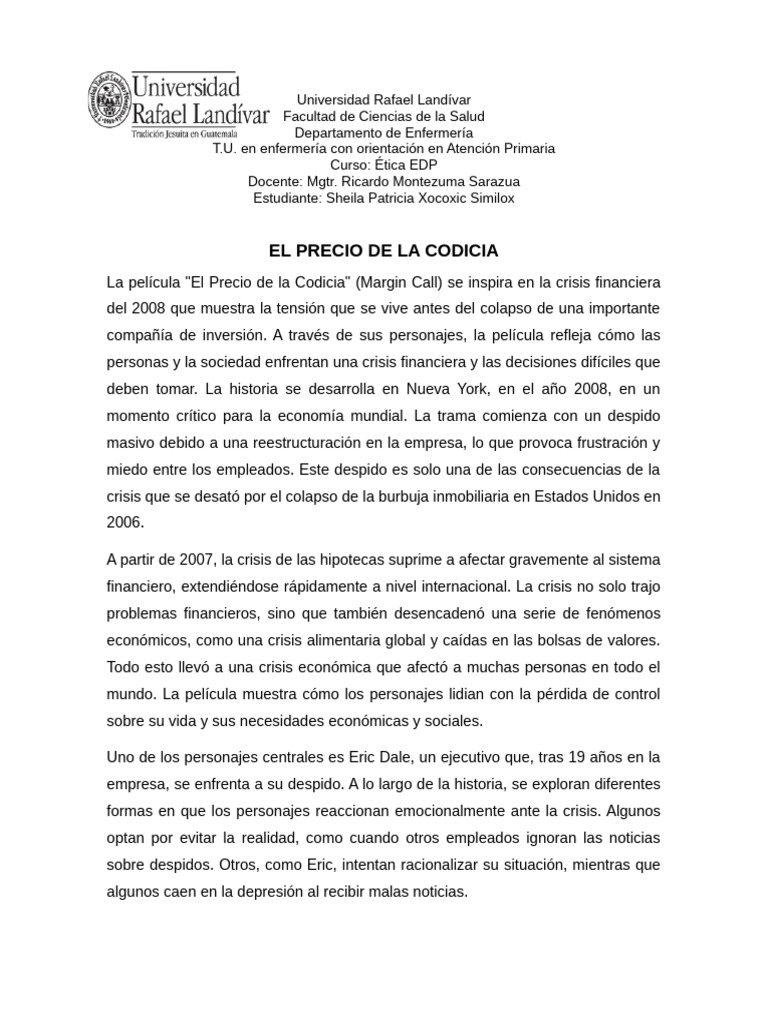 El Precio de la codicia | PDF | Economias