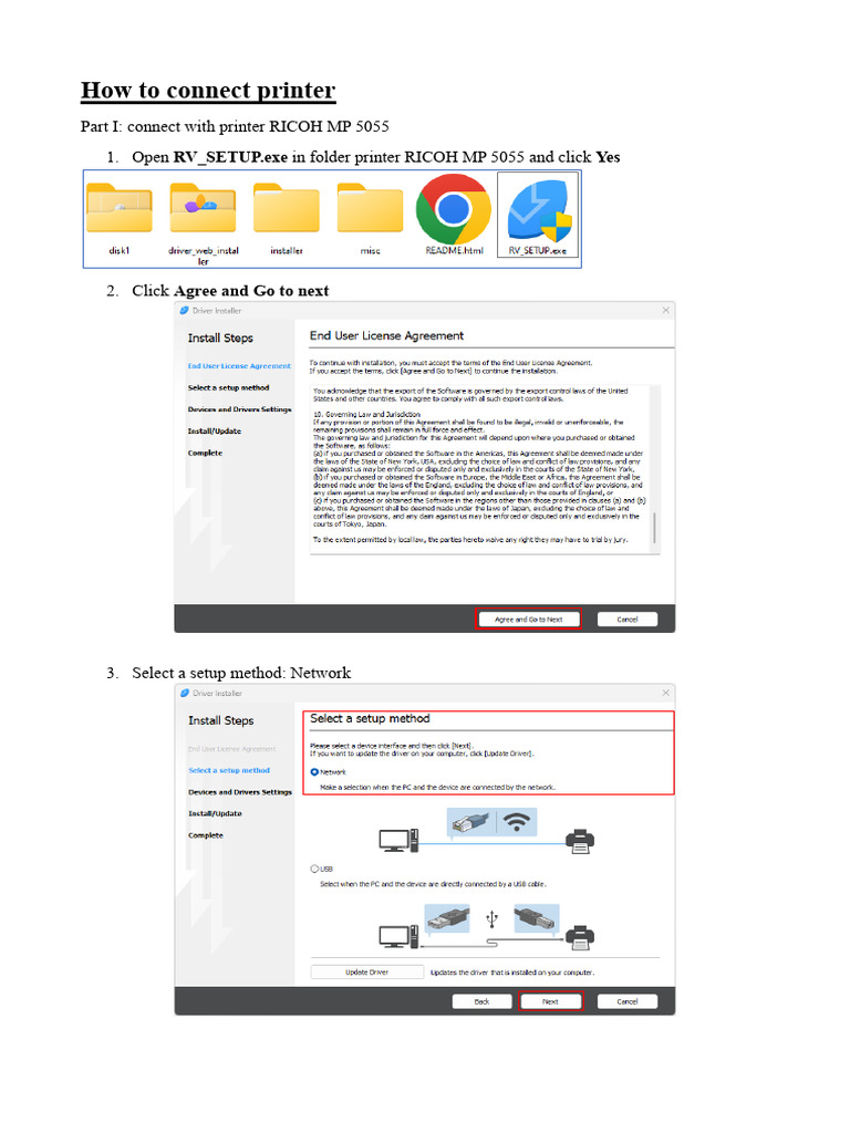 How To Connect Printer Ricoh MP 5055 and Canon Ir 2006 | PDF