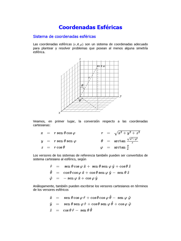 Introducción a Coordenadas Esféricas | PDF | Matemáticas | Mecanica clasica