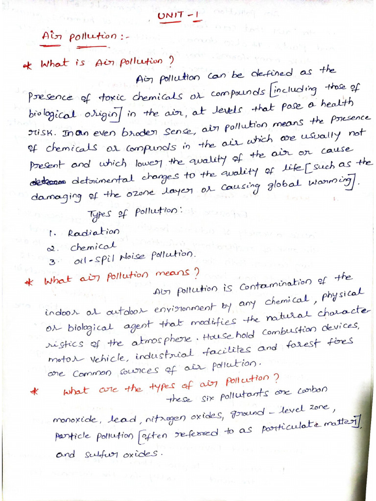 Air Pollution Unit-1 | PDF