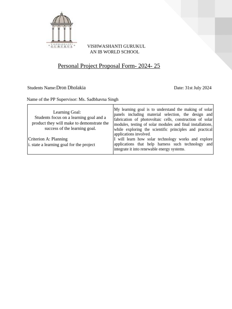 PP Proposal Form Dron | PDF | Solar Panel | Photovoltaics