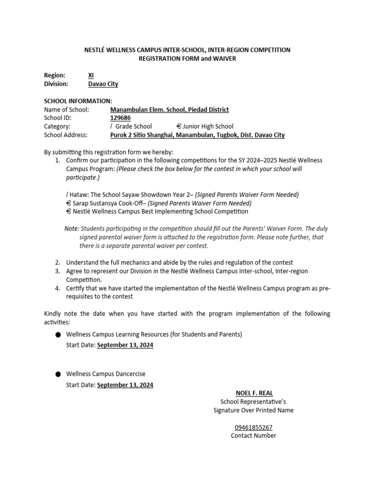 2024 NWCP Registration Form | PDF