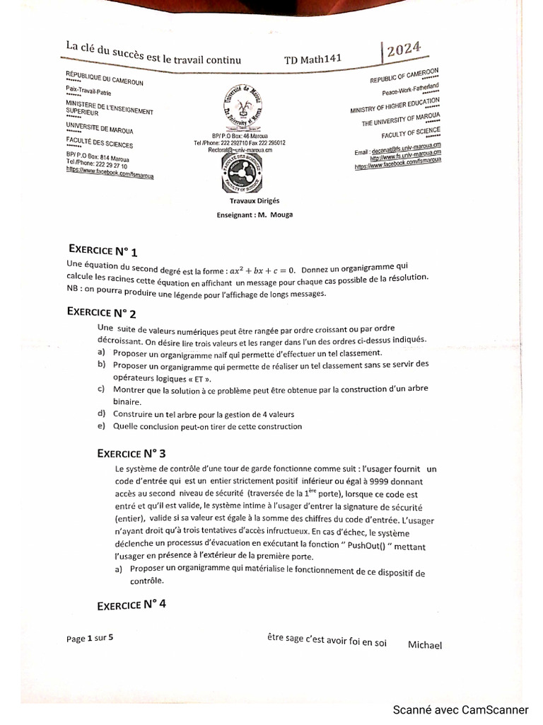 TD Mat 141 | PDF
