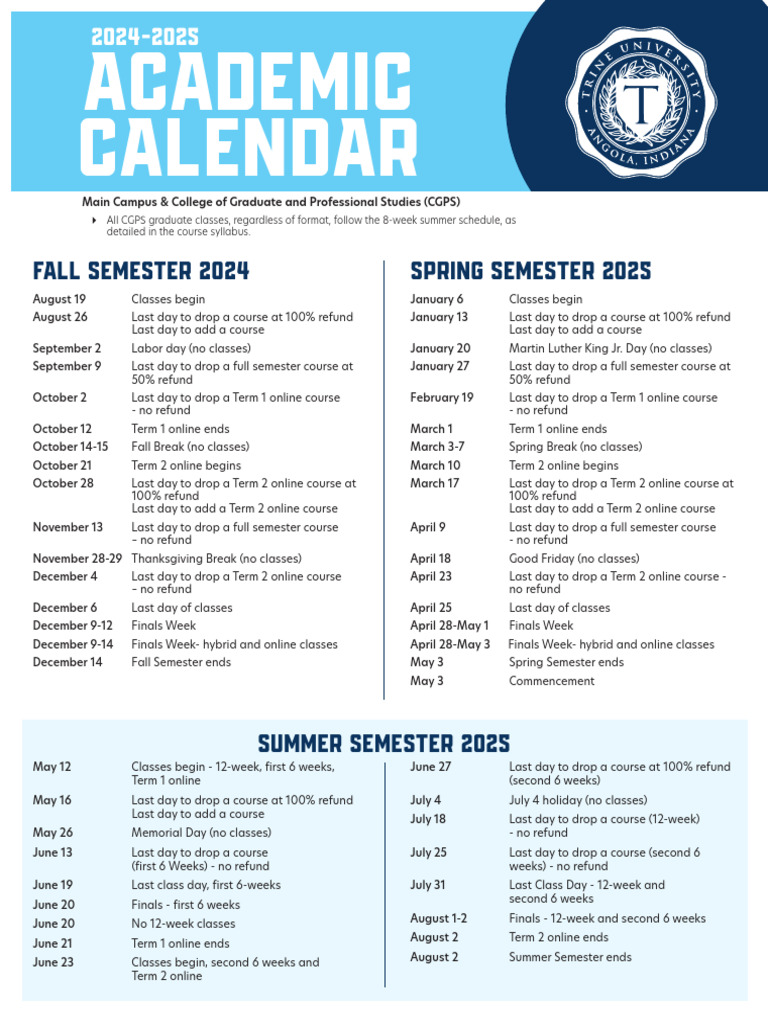 Academic Calendar PDF 2024-25 | PDF | Academic Term | Academia