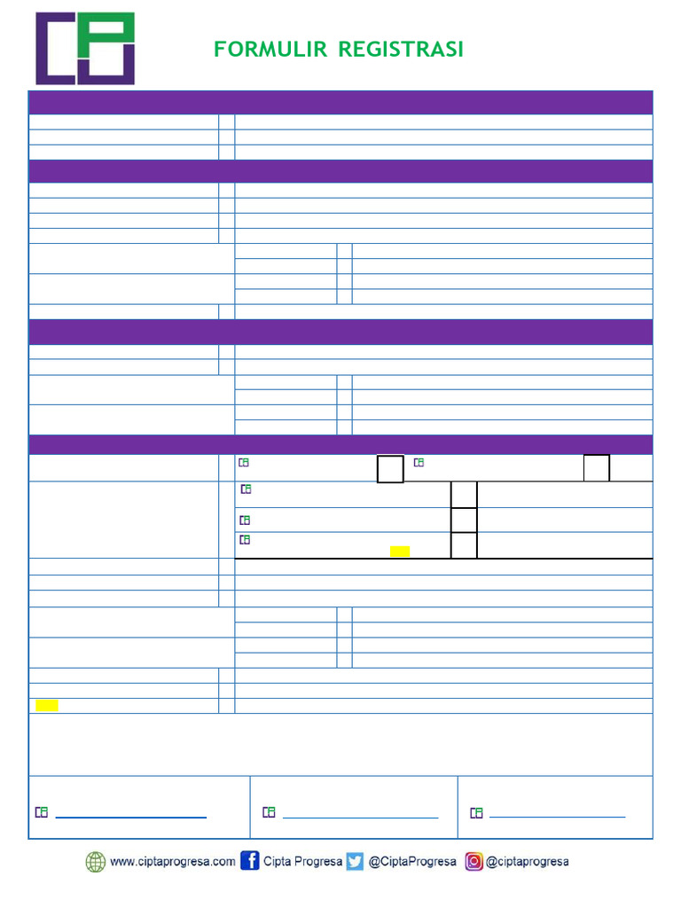 Formulir Registrasi CPU | PDF
