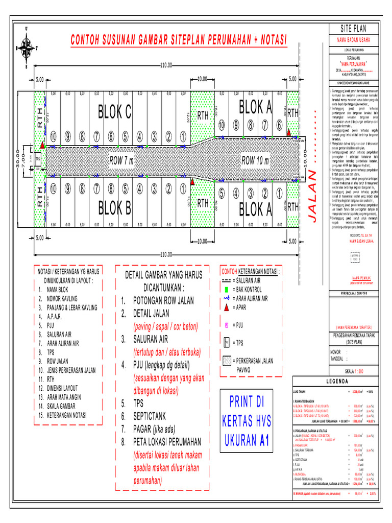 Format Gambar Siteplan Baru (Perumahan) | PDF