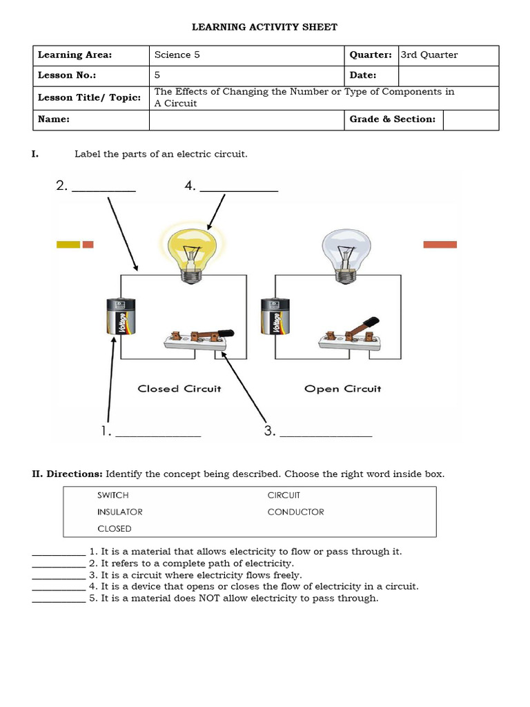 Learning Activity Sheet - Science 5 - Week 5 | PDF