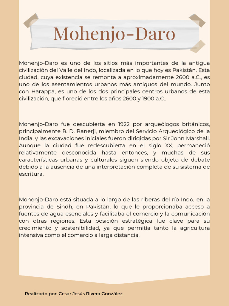 Mohenjo Daro, Ciudad Antigua | PDF
