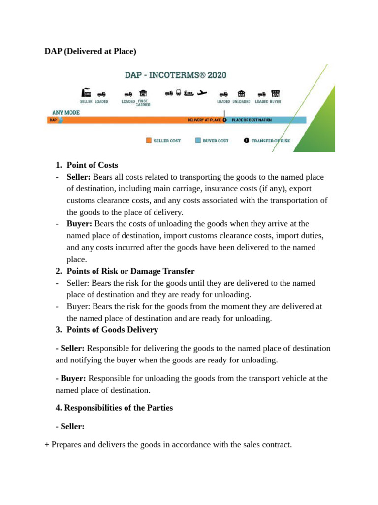 DAP (Delivered at Place) | PDF