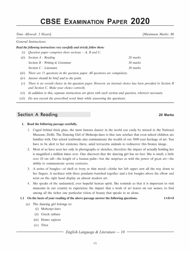 Exam Paper 2020 | PDF