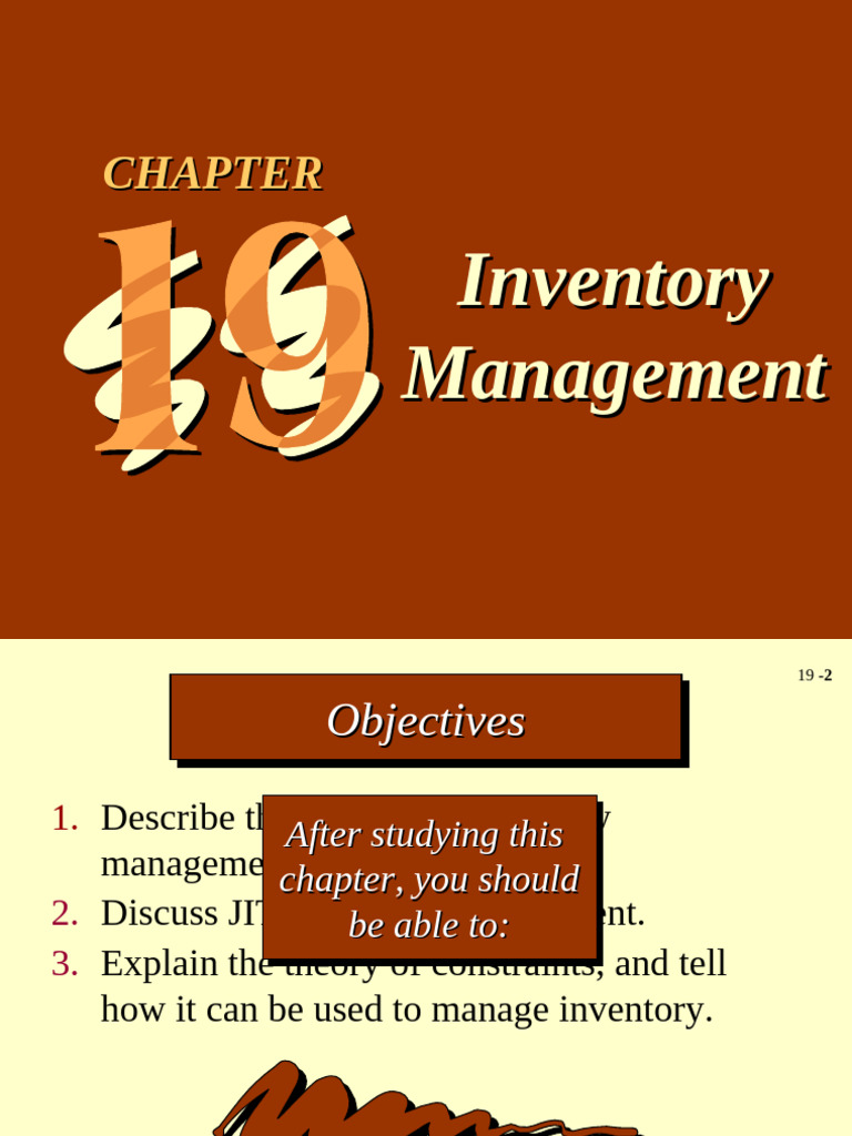 Ch19 Inventory Management | PDF | Lean Manufacturing | Inventory