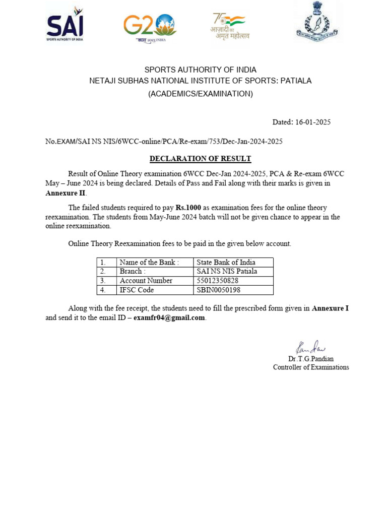 Declaration of Result Six Week Certificate Course December-January 2025 ...