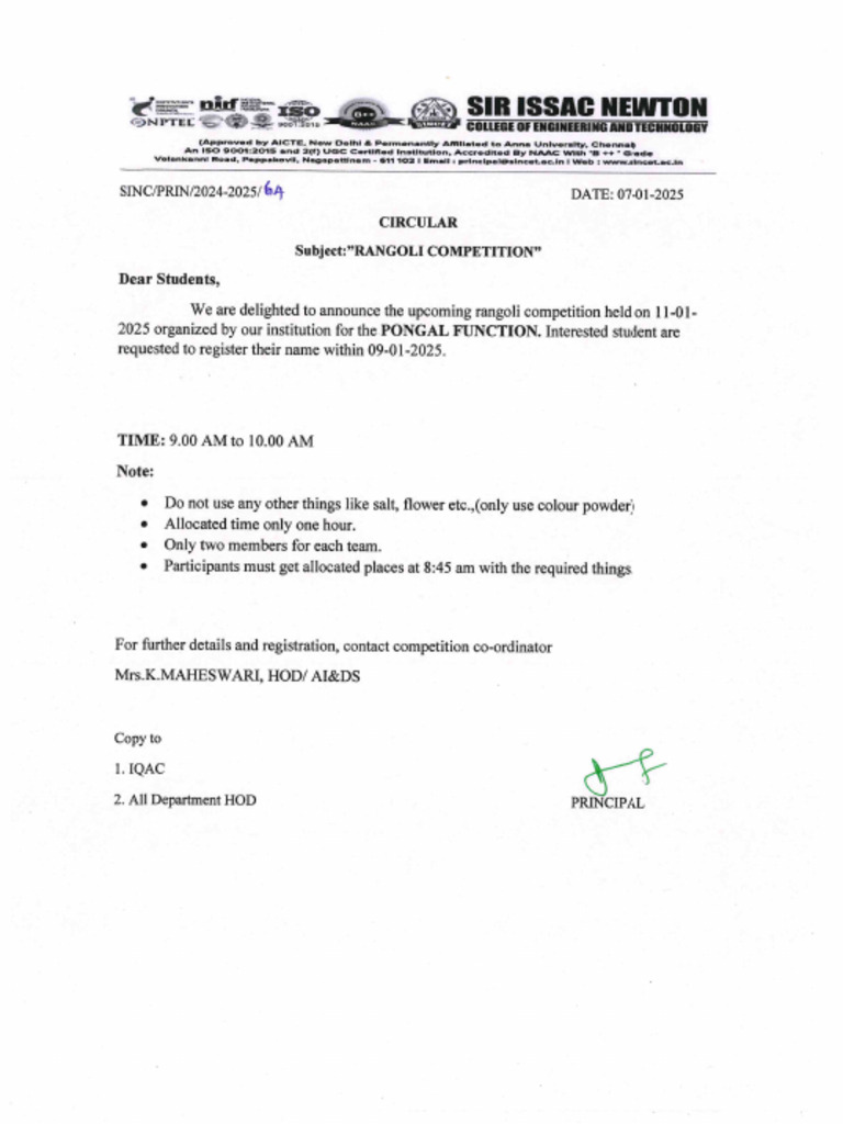 RANGOLI COMPETITION | PDF