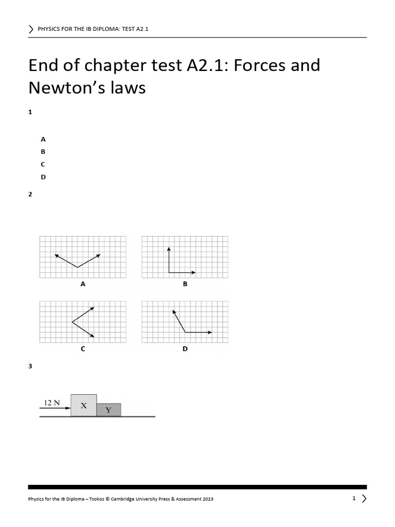 Quiz A2.1 Forces and Newton's laws | PDF | Force | Mass