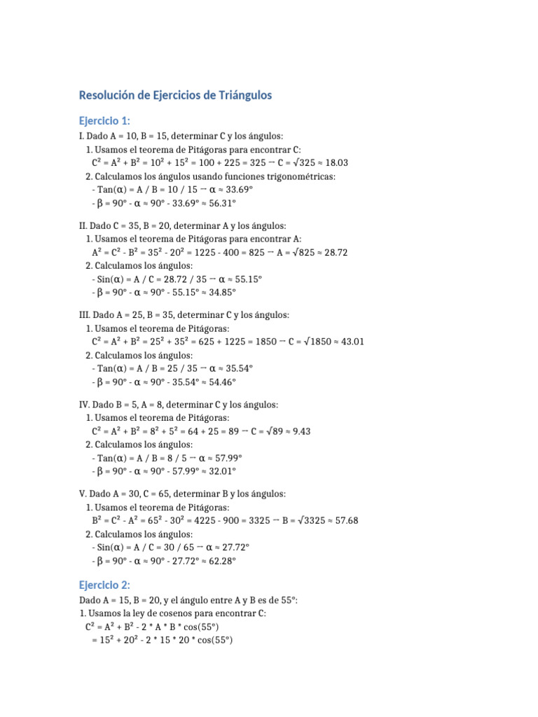 Ejercicios Triangulos Pdf