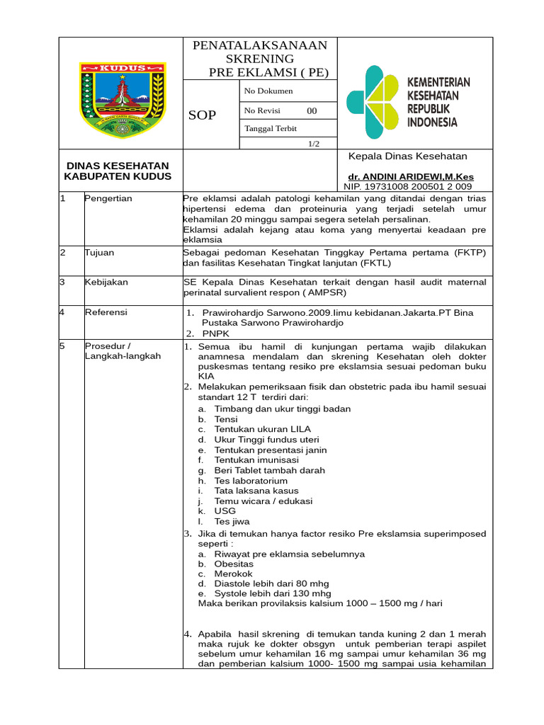 Sop Pe DKK Kudus 2024 | PDF