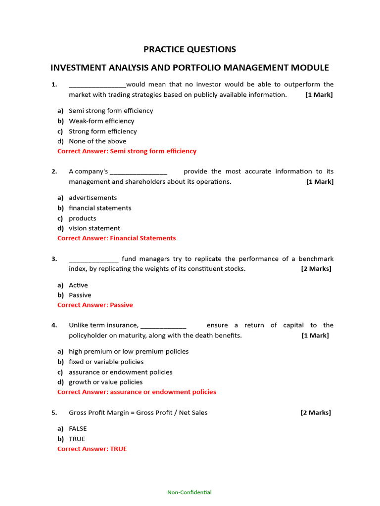 Investment Analysis and Portfolio Management Module - MQP | PDF ...