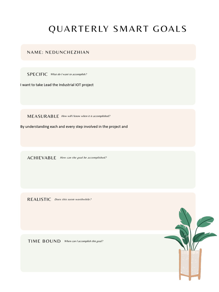 Quarterly SMART Goals | PDF