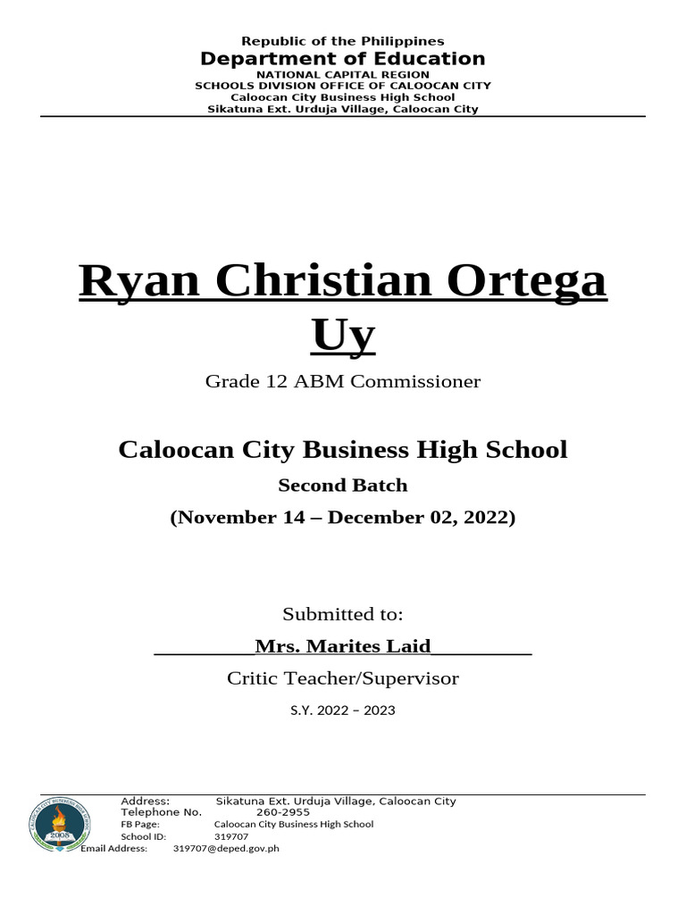 Grade 12 ABM Report Submission | PDF