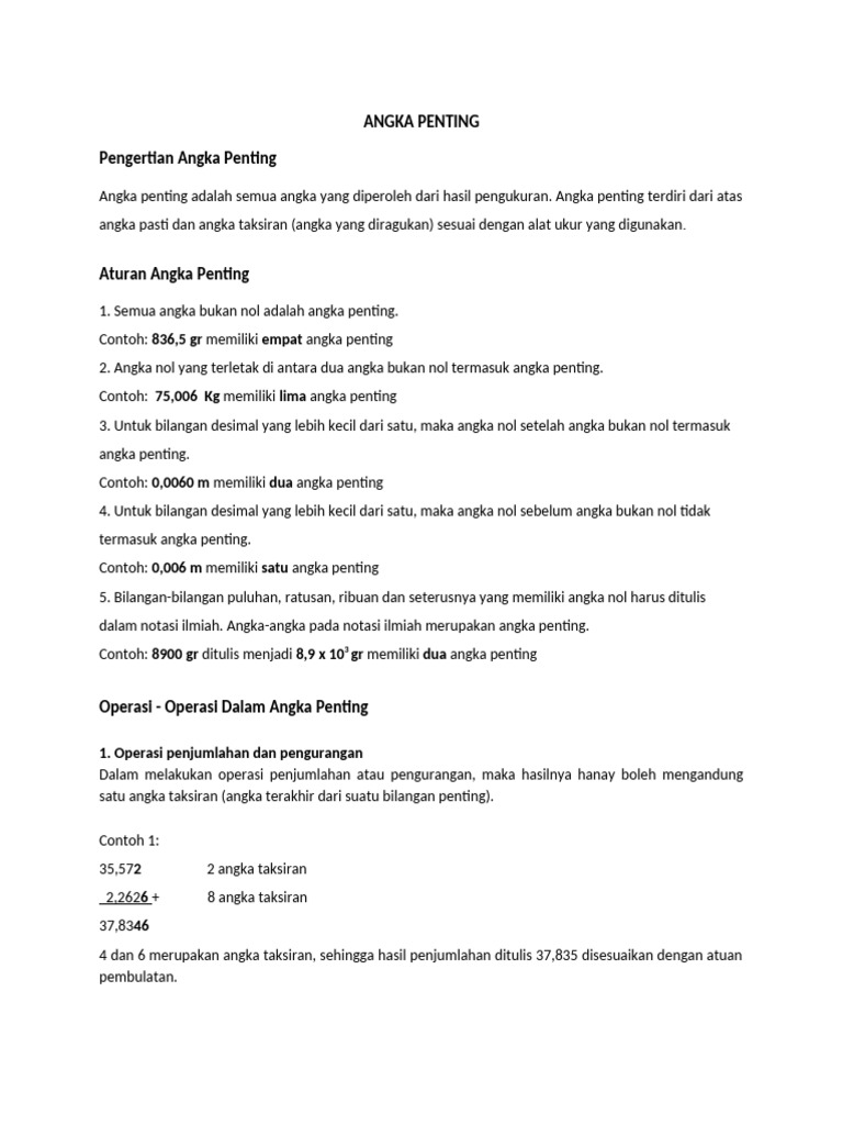 Angka Penting | PDF