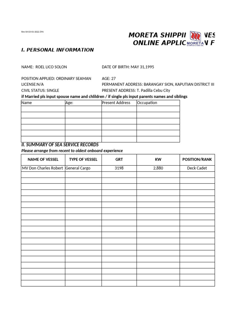 DECK APPLICATION FORM | PDF