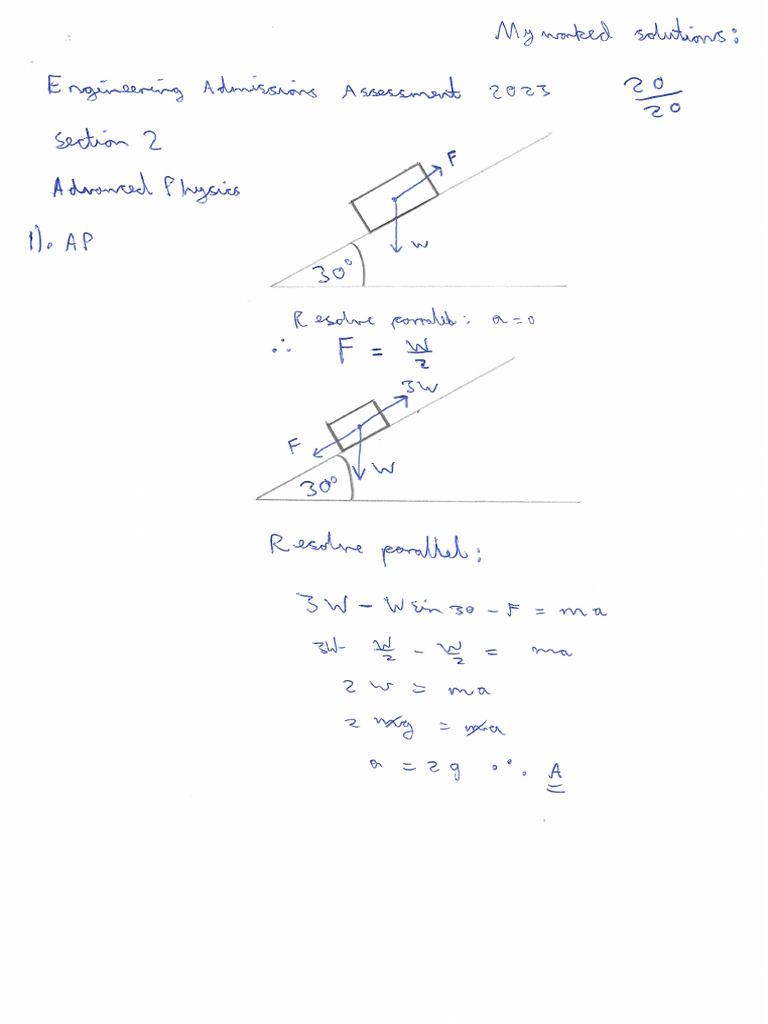 ENGAA Section2 2023 Worked Solutions | PDF