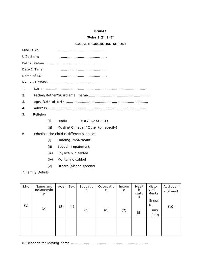 JJ Forms (Modal Rules 2016 & Amendment 2022) | PDF | Child Neglect ...