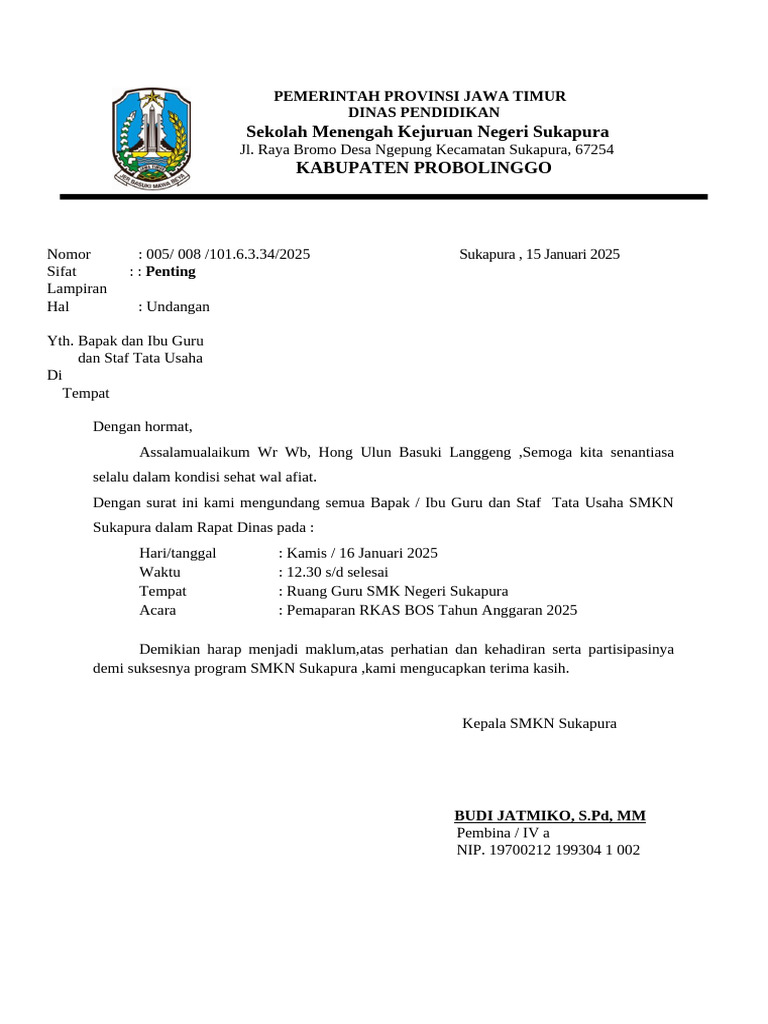 Form Undangan Terbaru 2025 | PDF