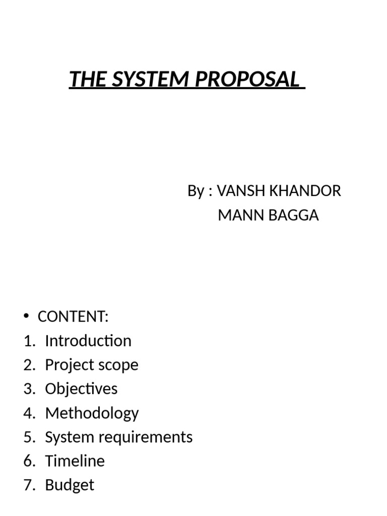 The System Proposal1 | PDF