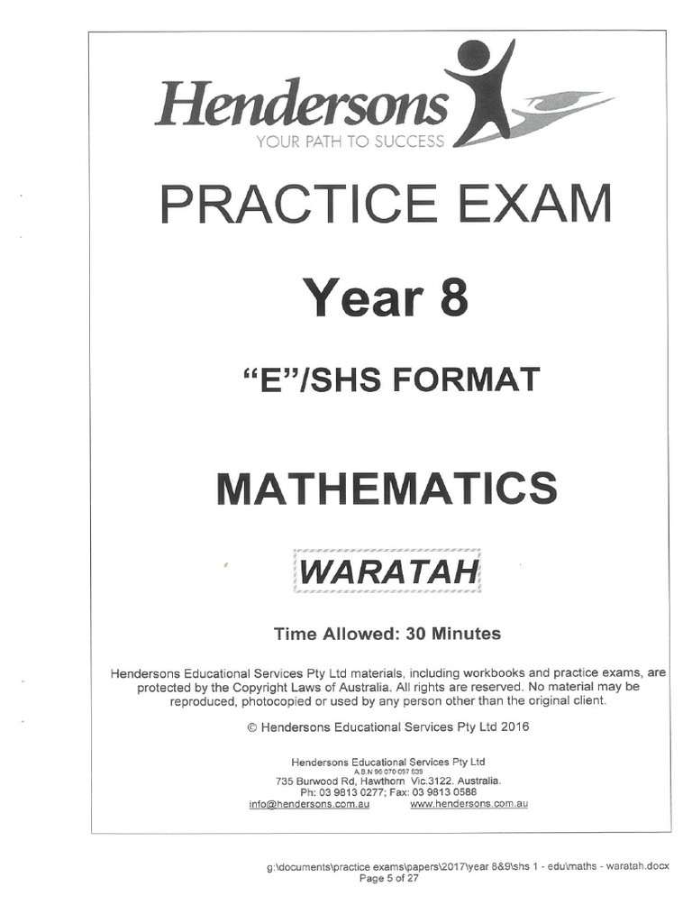 Maths Practice Selective Paper | PDF