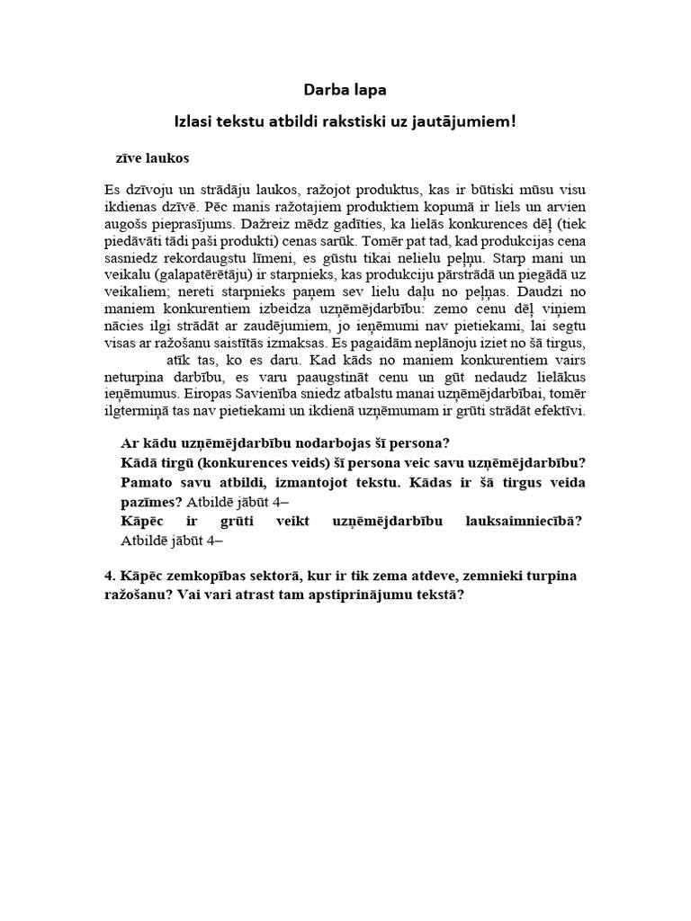 Darba Lapa 8 KL Tirgus Un Konkurence | PDF