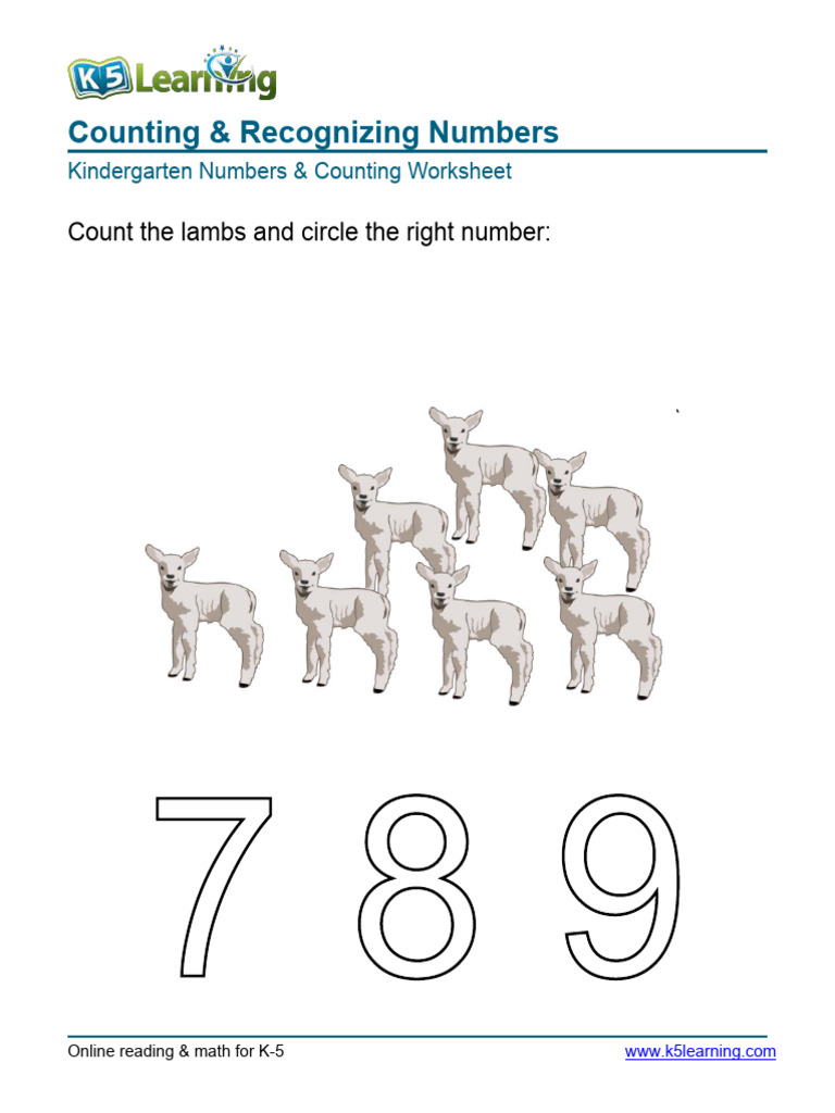 Kindergarten Counting Number Recognition 7 | PDF