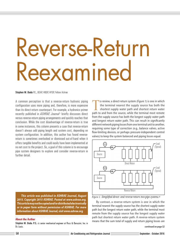 Reverse-Return Reexamined | PDF | Valve | Pump