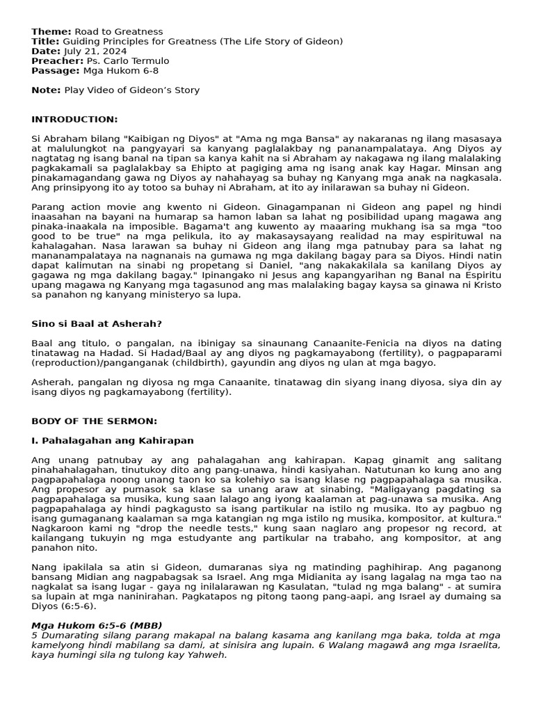 Guiding Principle For Greatness | PDF