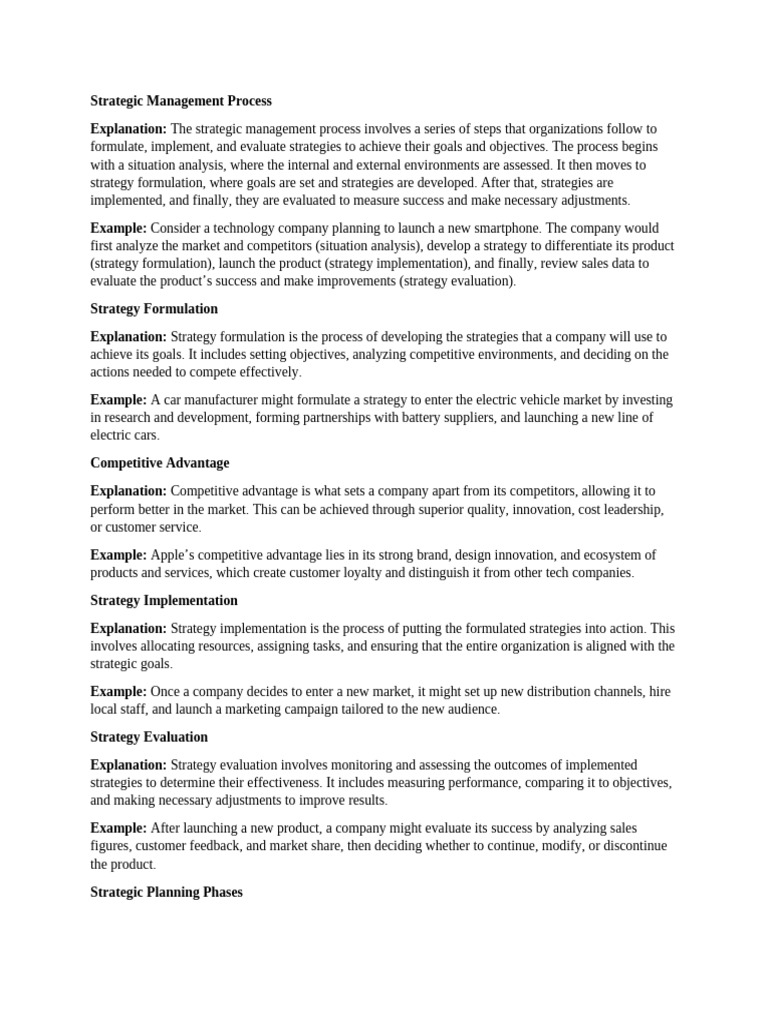 Strategic Management Process Overview | PDF | Strategic Management ...