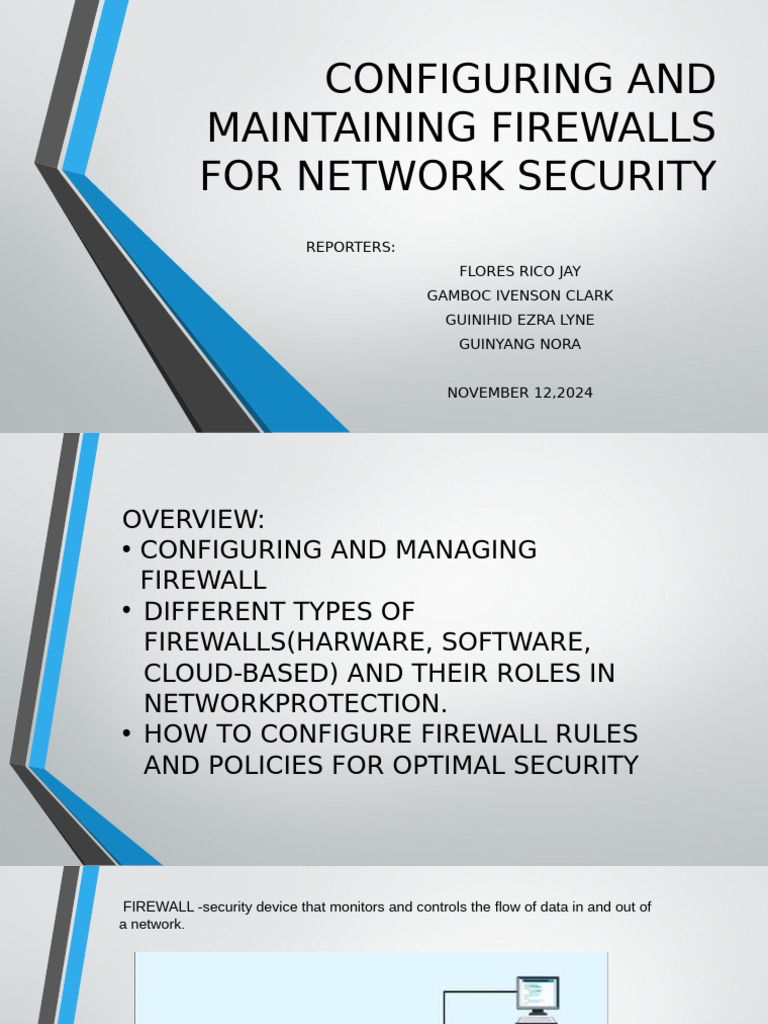 Configuring and Maintaining Firewalls For Network Security | PDF | Firewall (Computing) | Cloud ...