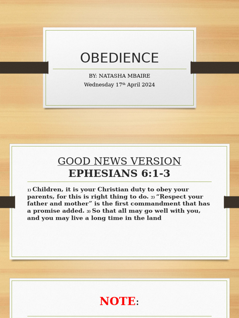 Importance of Obedience to God | PDF