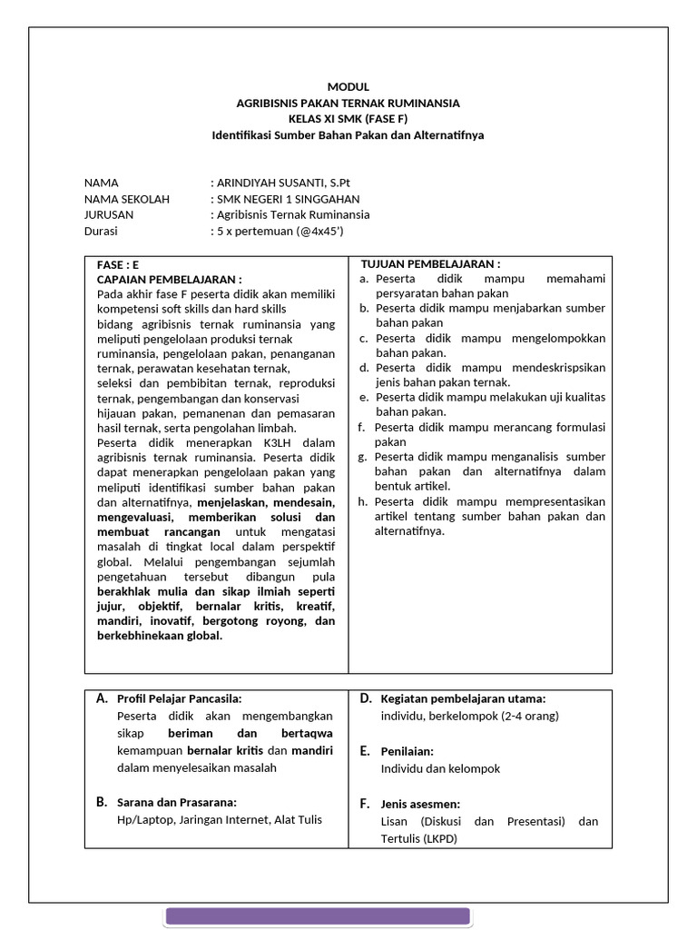 MODUL Identifikasi Sumber Bahan Pakan | PDF