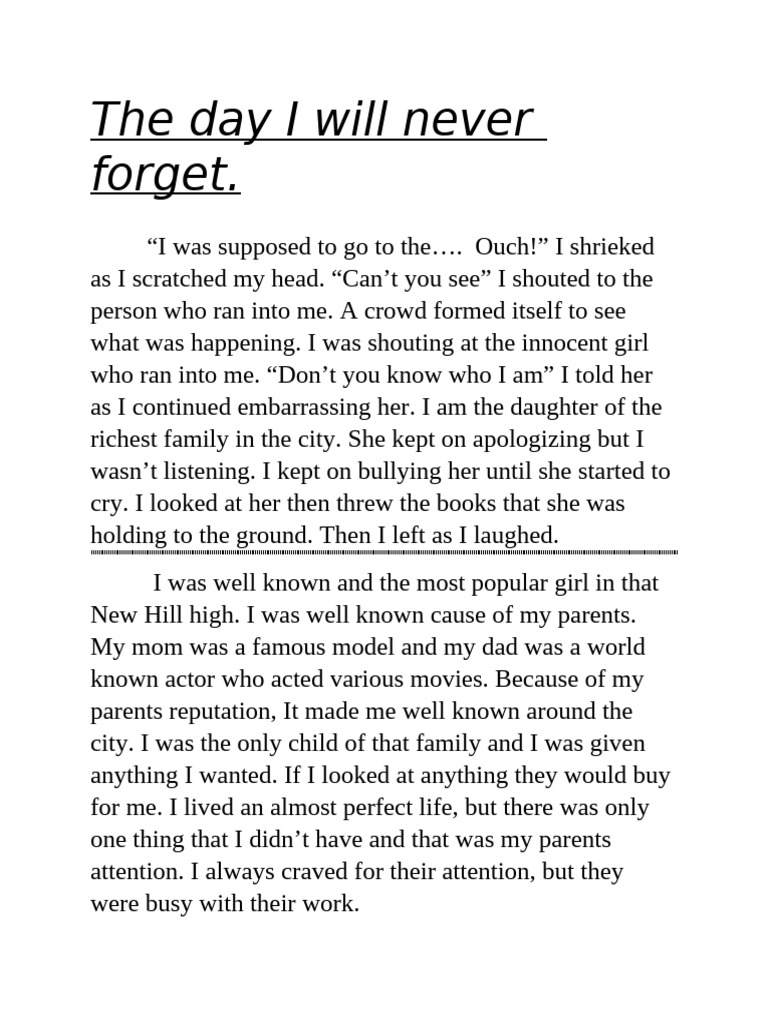 A Day I Will Never Forget: A Reflection | PDF