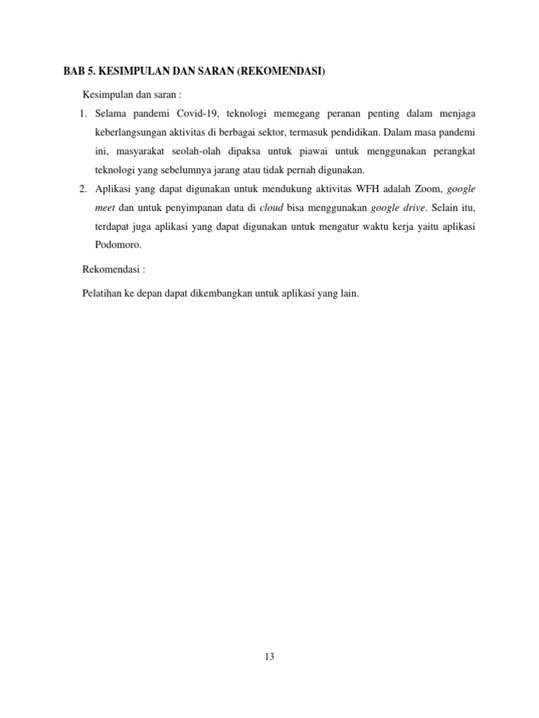 0412097801 BAB 5 Kesimpulan Dan Saran | PDF