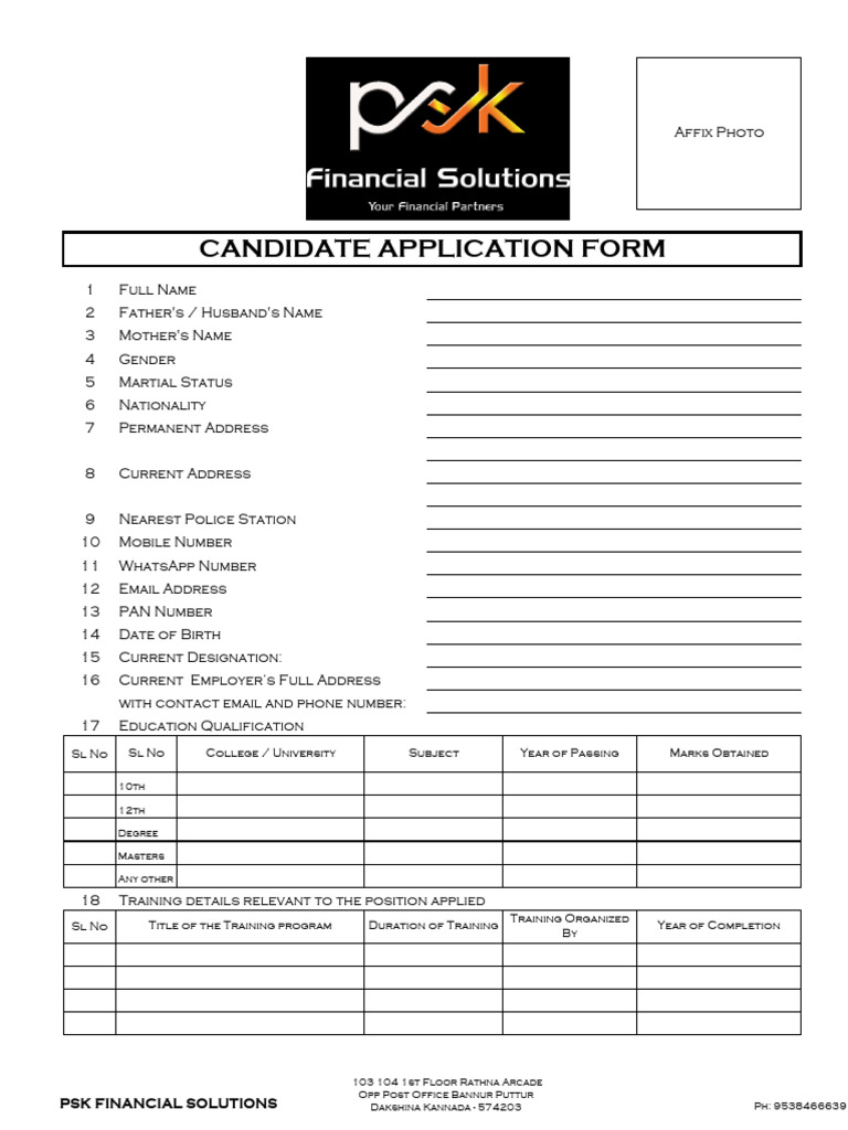 Candidate Application Form | PDF | Justice | Crime & Violence