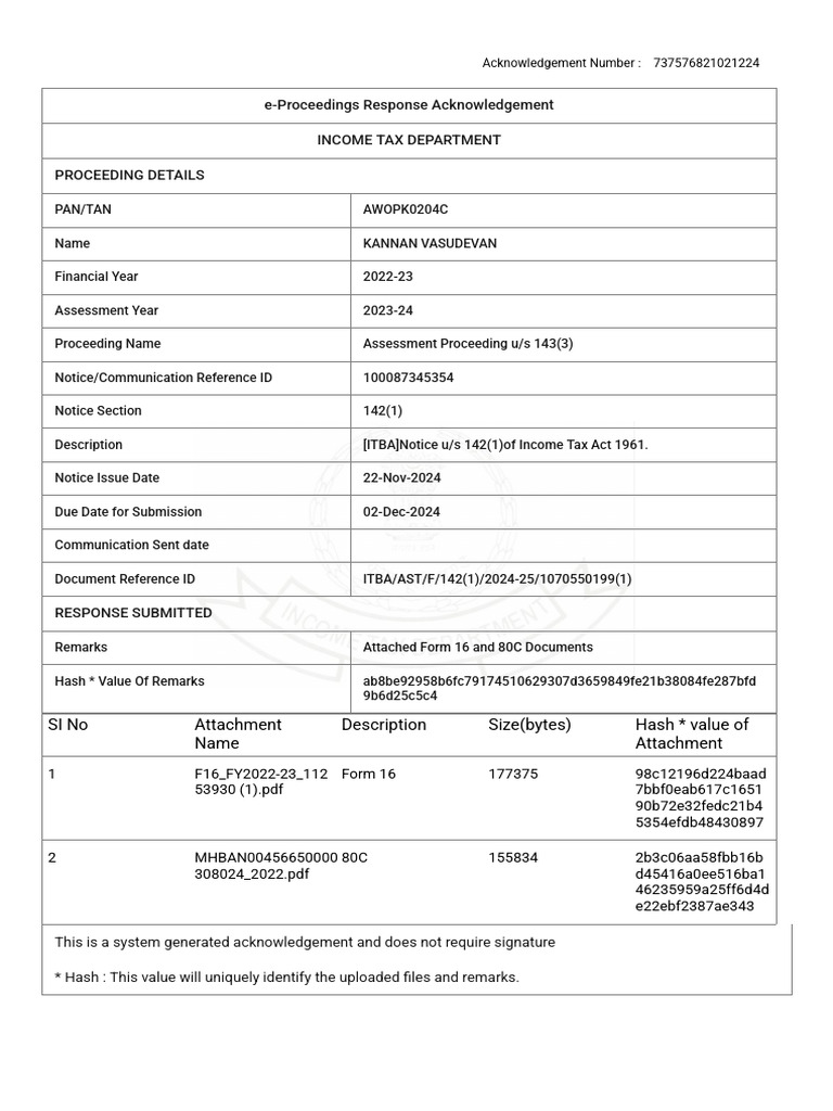 Acknowledgement 737576821021224 | PDF | Computer Data